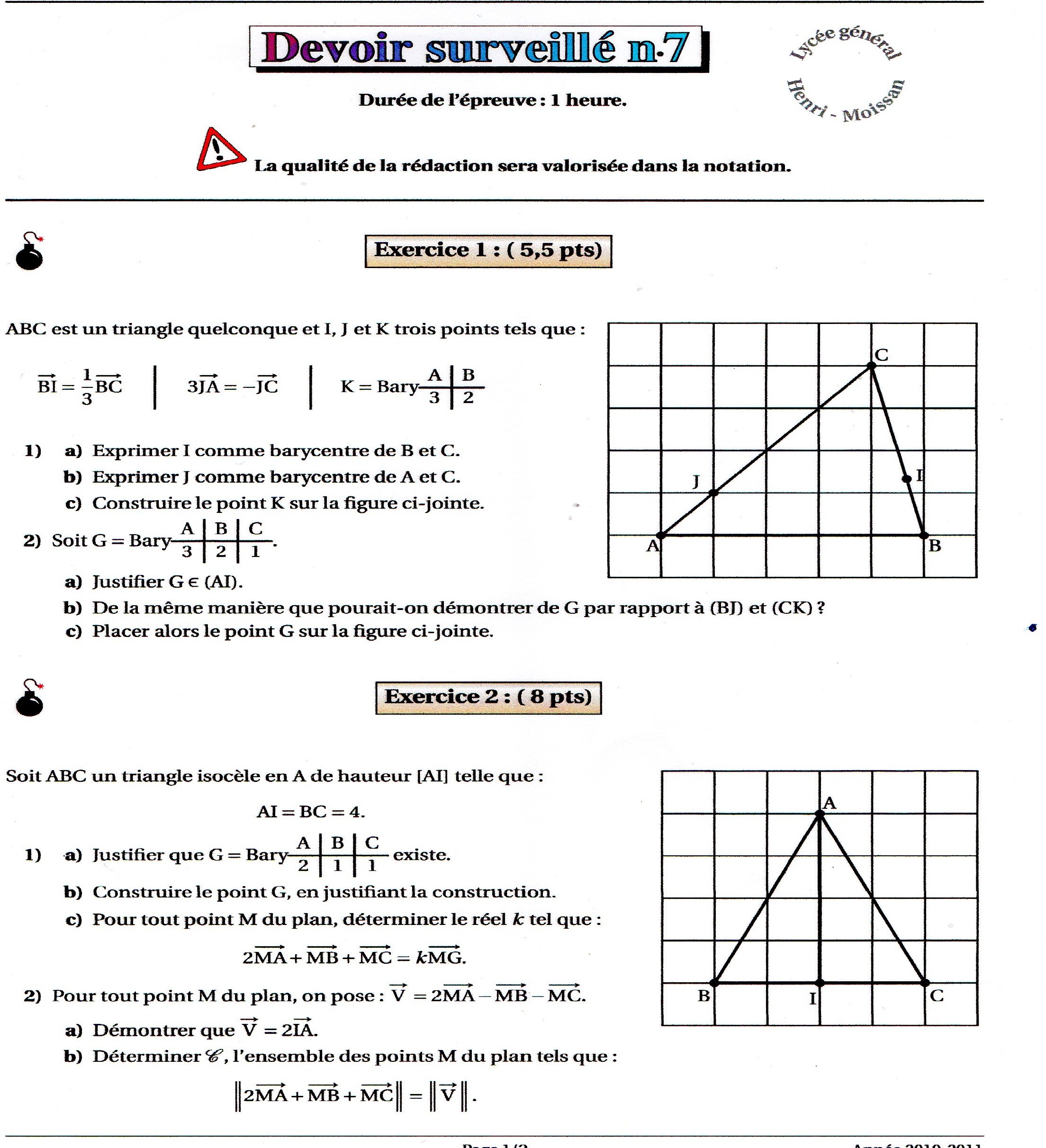 Correction Controle De Math Raté - Mathématiques - E-Bahut - site d ...