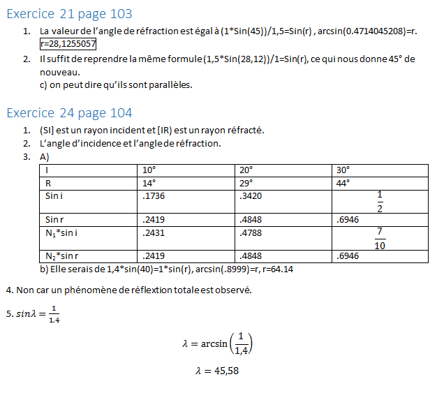 Réflexion et réfraction 1ère - Mathématiques - E-Bahut - site d'aide ...